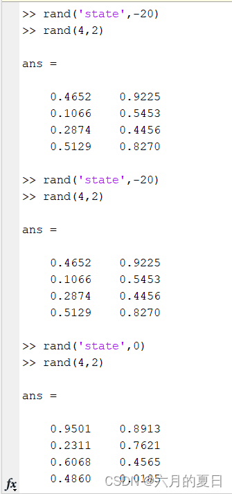 Matlab算法学习--rand（‘state’，-20）_rand('state',15);-CSDN博客