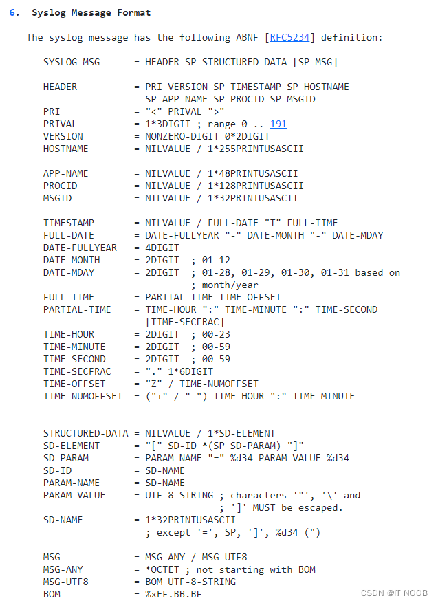 syslog RFC5424协议tcp日志转发_rfc日志_IT NOOB的博客-CSDN博客