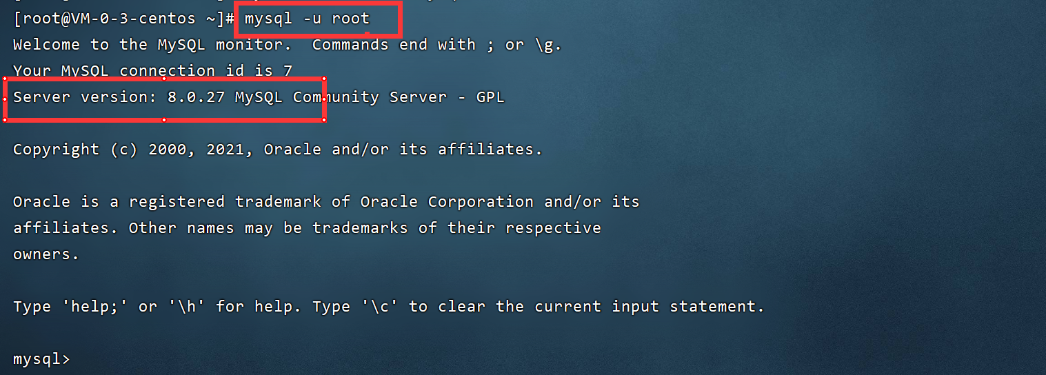 腾讯云服务器CentOS7.6安装及配置MySQL(server version 8.0.27)_mysql server version ...