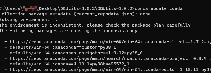 anaconda在安装依赖包时出现报错提示 ‘requests‘ is a dependency of conda and cannot be remove from conda‘s ...