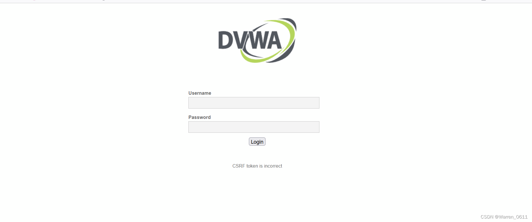 DVWA登录出现csrf token incorrect_csrf token is incorrect-CSDN博客