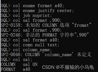 Oracle 实验四：SQL*PLUS命令的使用_oracle使用spool命令的参数未生效-CSDN博客