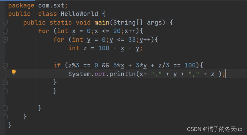 Java百钱百鸡案例_百鸡百钱java代码-CSDN博客