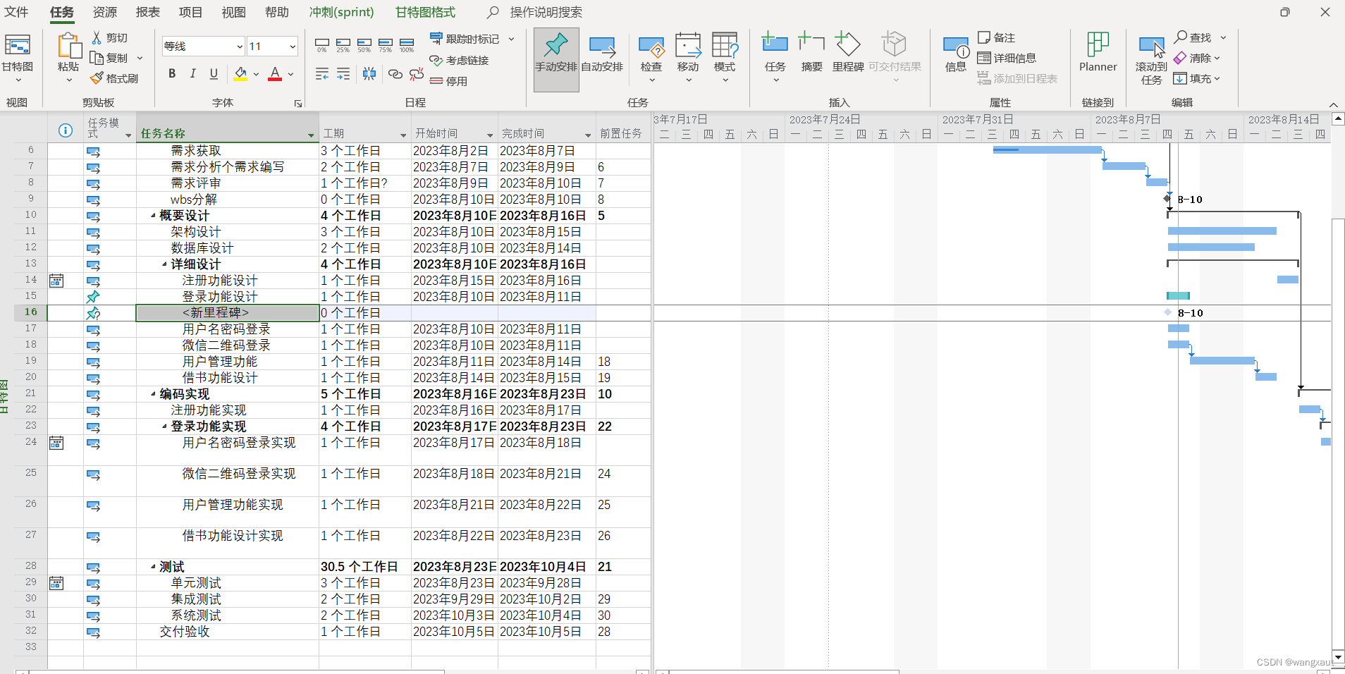 Project 2021实操学习笔记-插入里程碑_甘特图里程碑怎么标记-CSDN博客