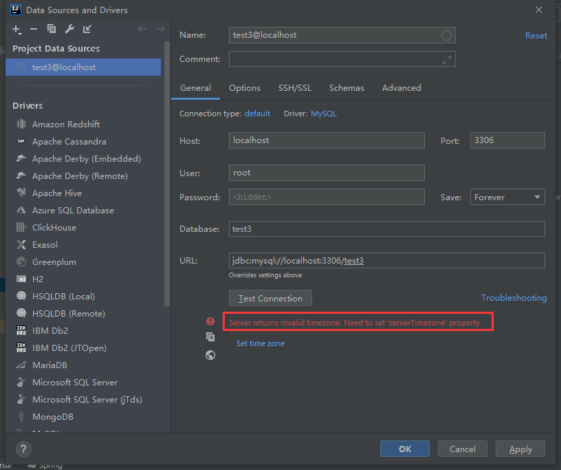 一劳永逸解决idea连接mysql数据库报错：Server returns invalid timezone. Need to set ‘serverTimezone‘ property ...