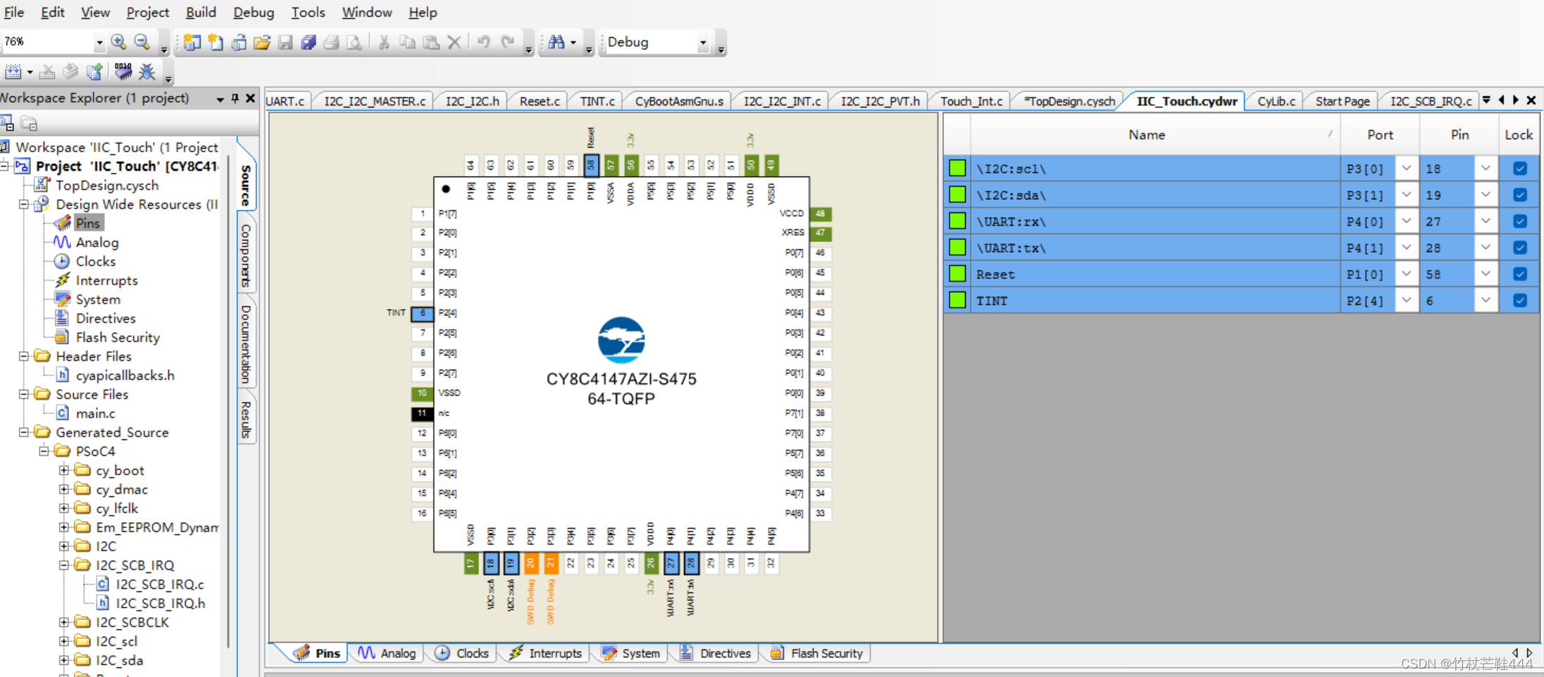 Cypress单片机 CY8C4147AZI-S475的IIC实验_cypress i2c-CSDN博客