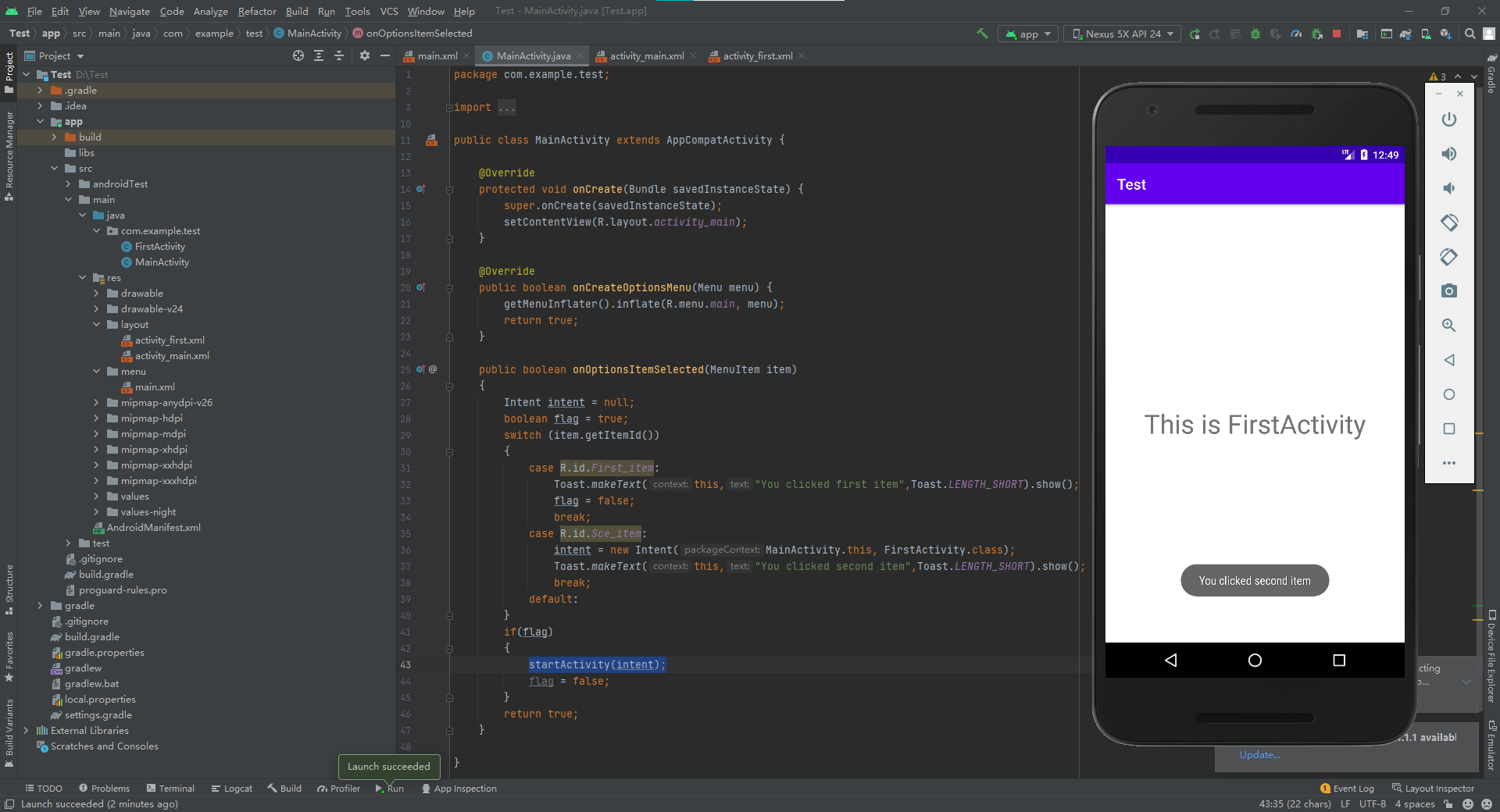 Android Studio Menu item 的简单使用_android menuitem-CSDN博客