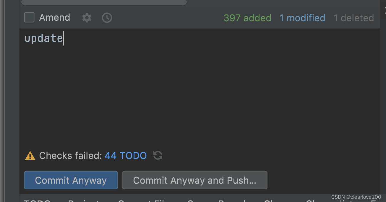 解决git 提交 Checks failed: 44 TODO 问题_commit and push checks failed-CSDN博客