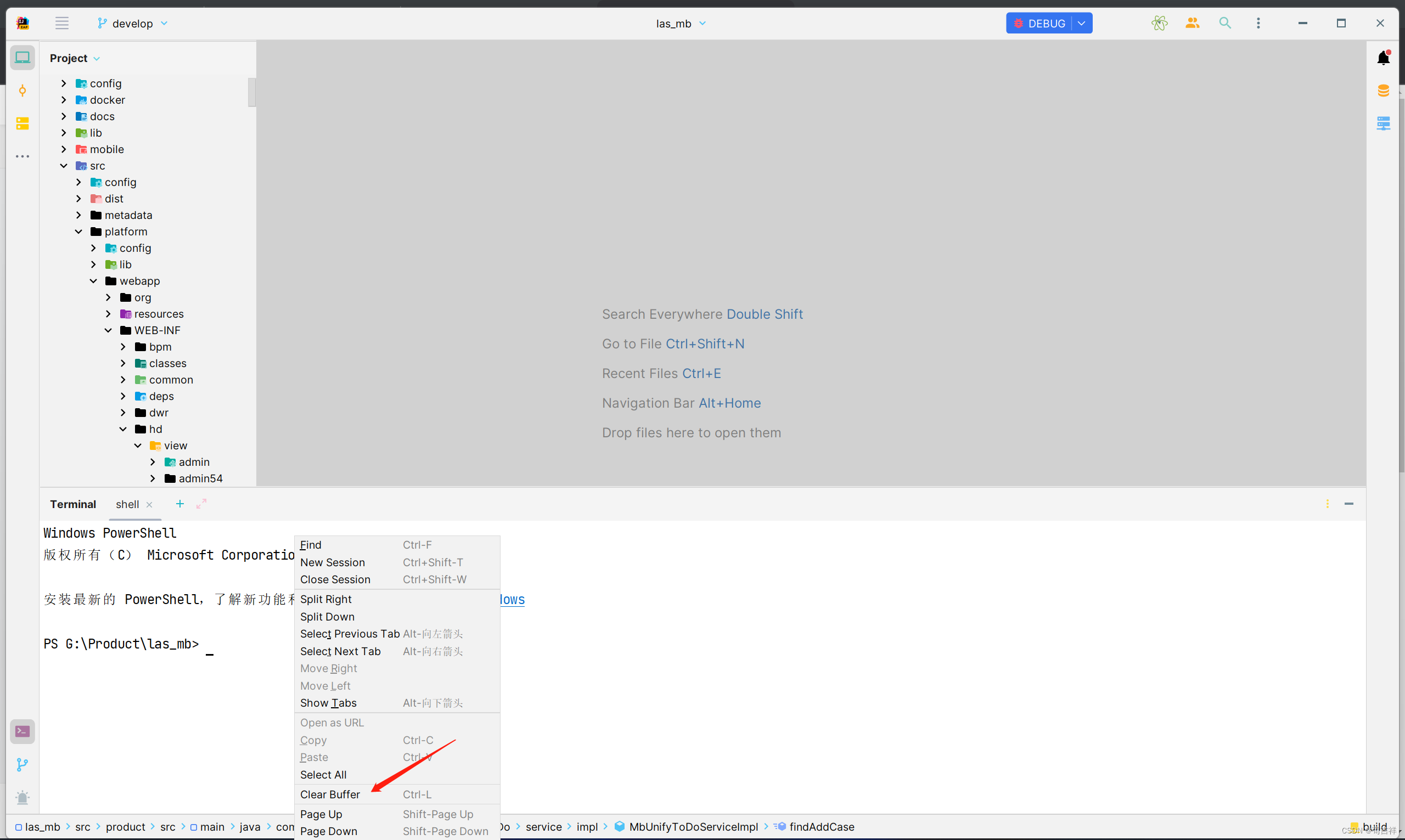 Idea 新版终端无法在terminal中右键执行clear Buffer的解决办法idea Clear Buffer Csdn博客