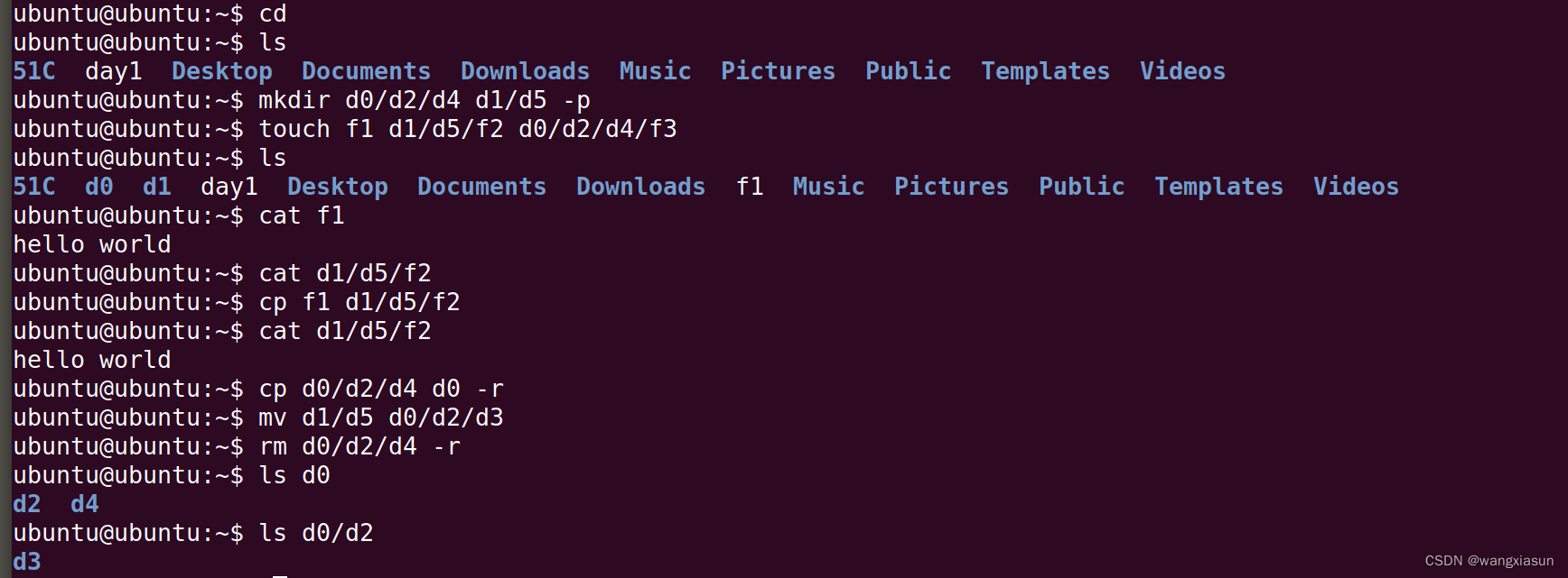 Linux常用命令cp、rm、mv、ls、cat的使用_zpc@ubuntu:~$ ls desktop documents downloads music-CSDN博客