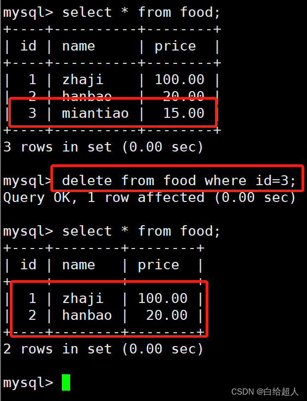MySQL数据库基本操作_mysql把food表中的name,price复制到新表中-CSDN博客
