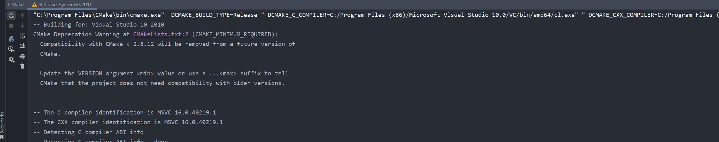 使用Clion结合Cmake编译调试VS2010 的独立工程_cmake vs2010-CSDN博客