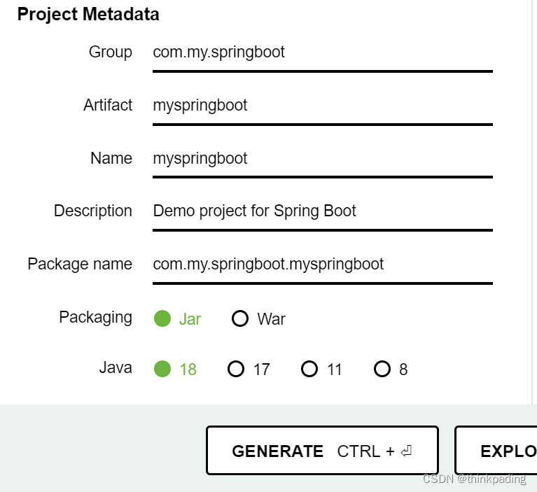 通过Spring Boot官网创建springboot工程模板，并运行试验_springboot官网_thinkpading的博客-CSDN博客