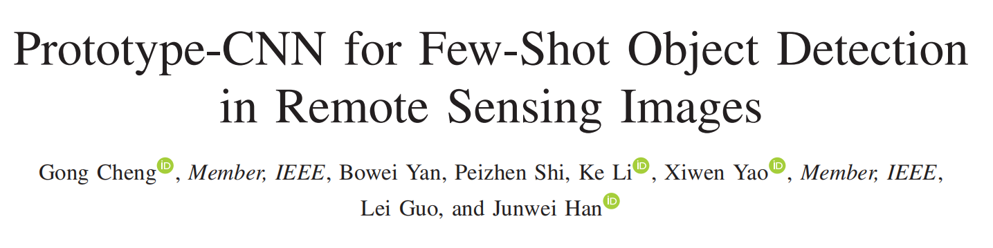 Prototype-CNN for Few-Shot Object Detection in Remote Sensing Images论文理解_few-shot object ...