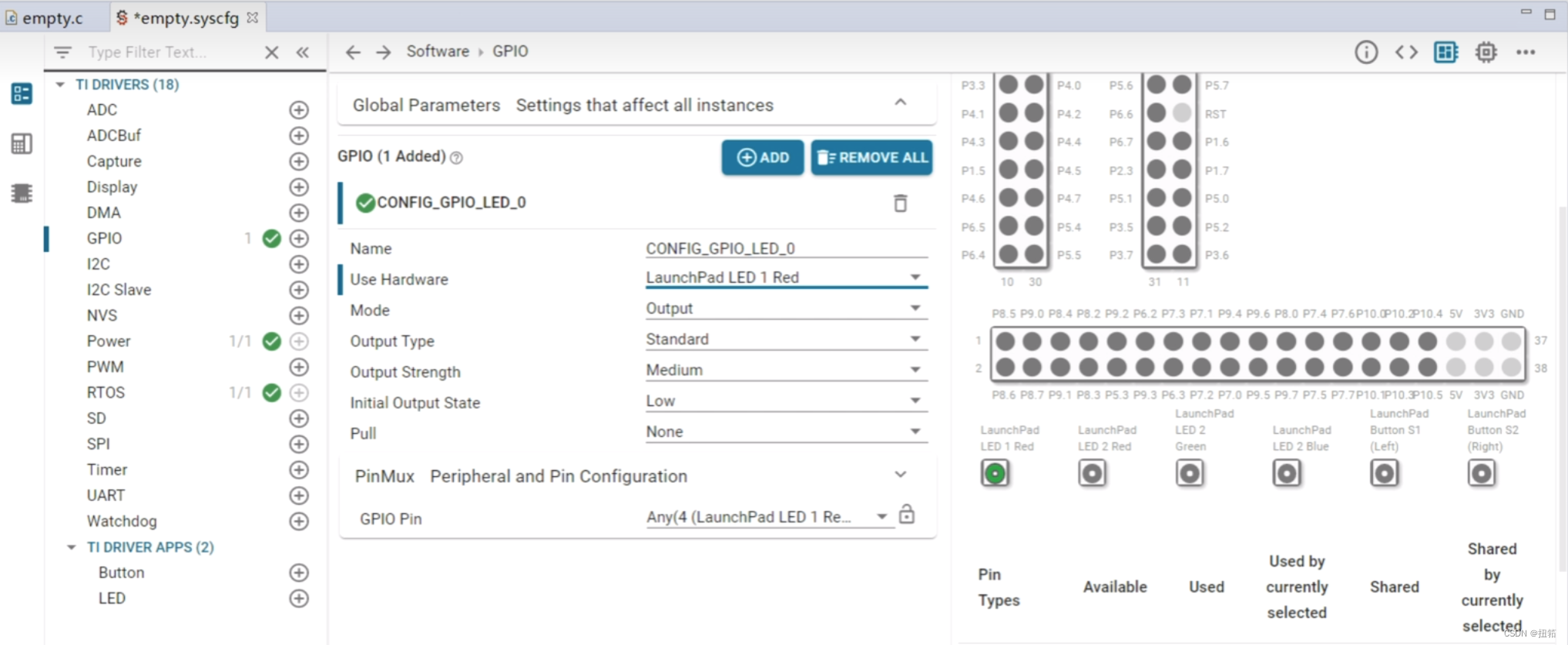 msp430f5529学习笔记（3）一文学会GPIO口操作_sysconfig msp430fr 配置外设-CSDN博客