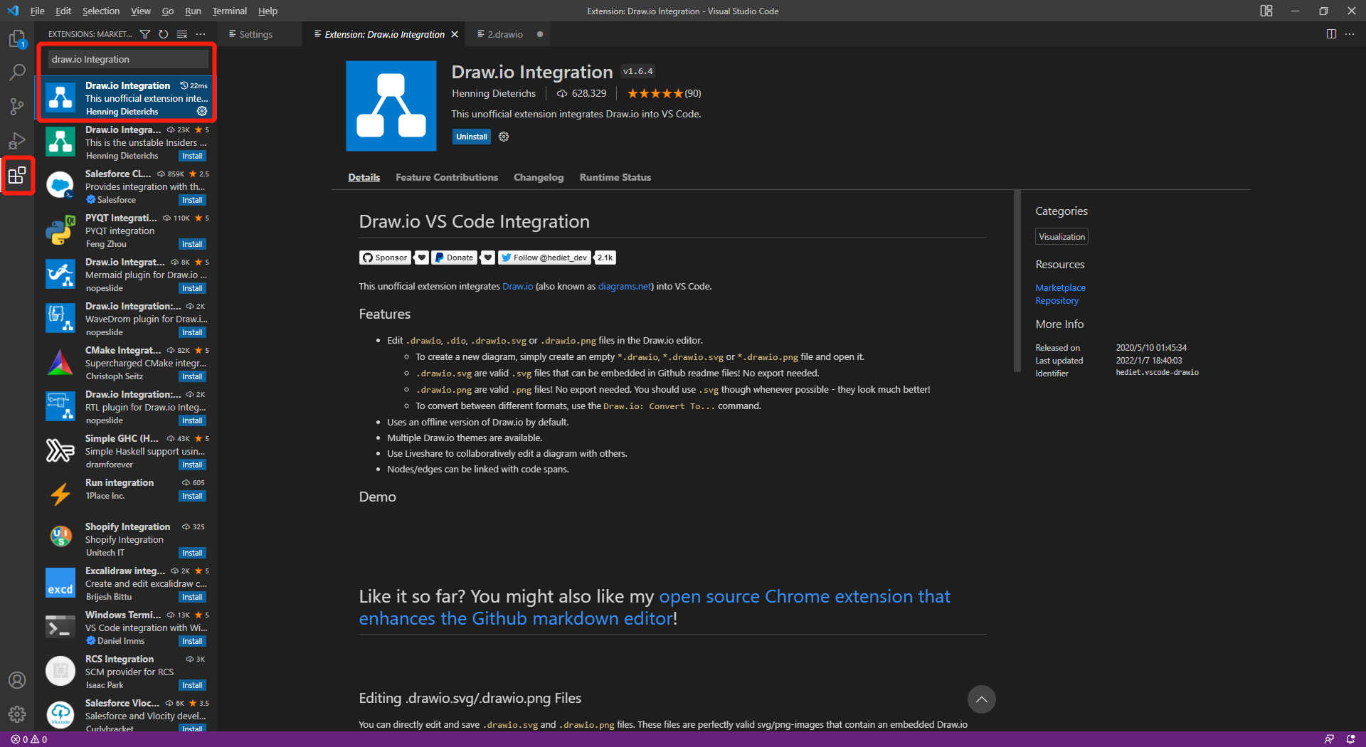 vscode插件一draw.io绘图工具_vscode drawio-CSDN博客