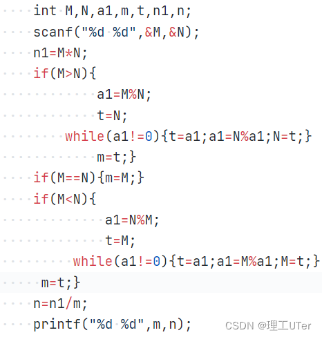 C语言 PTA 最大公约数和最小公倍数_pta最大公约数和最小公倍数-CSDN博客