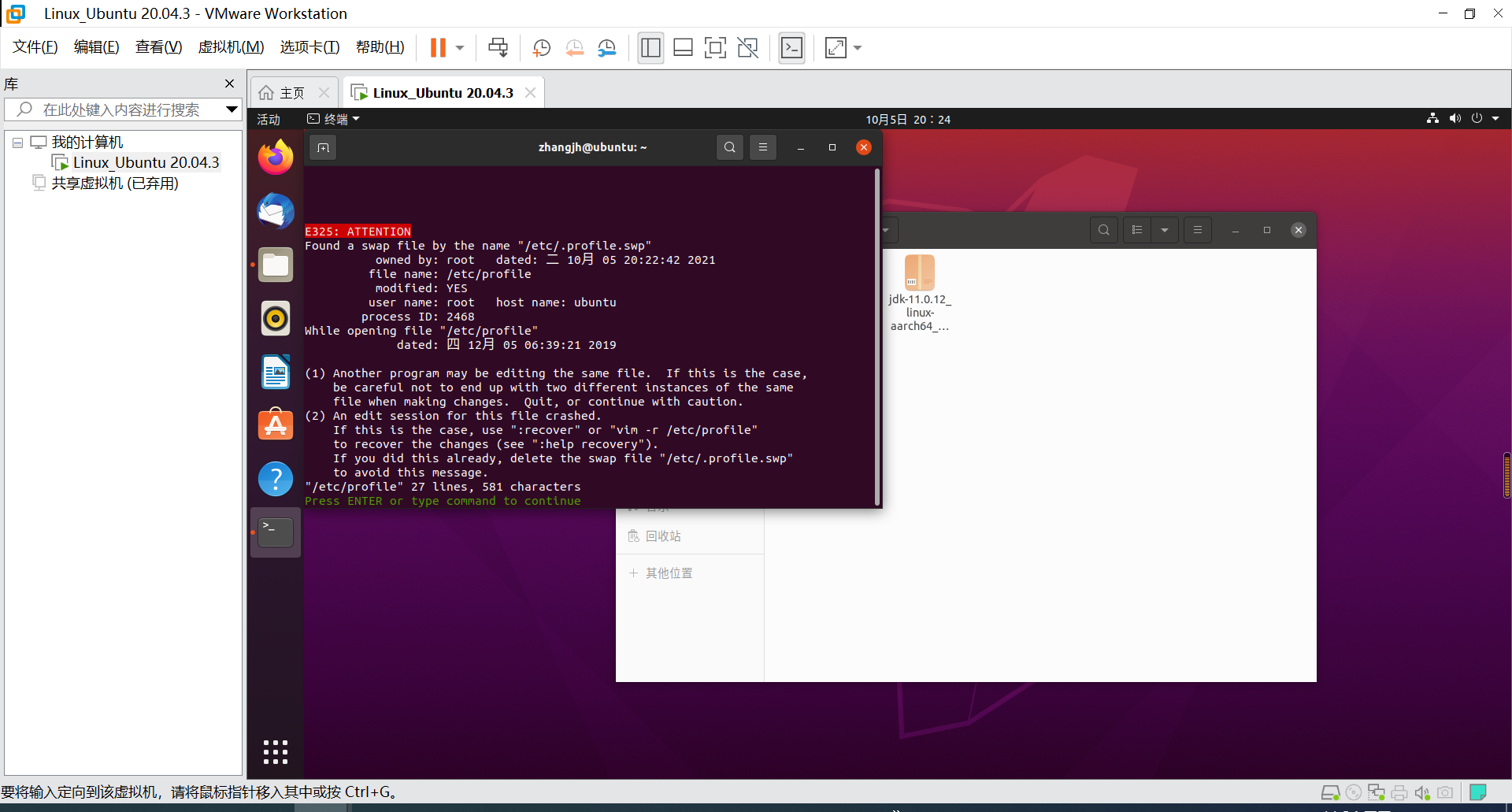 Found a swap file by the name “/etc/.profile.swp“-CSDN博客
