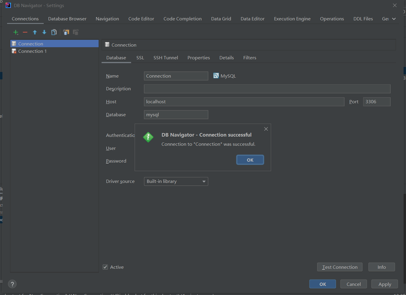 IDEA使用DB Navigator连接数据库报错_db navigator - invalid configuration-CSDN博客