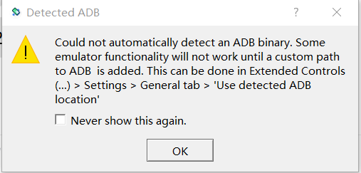 ADB报错：Could not automatically detect an ADB binary. Some emulator functionality will not work ...