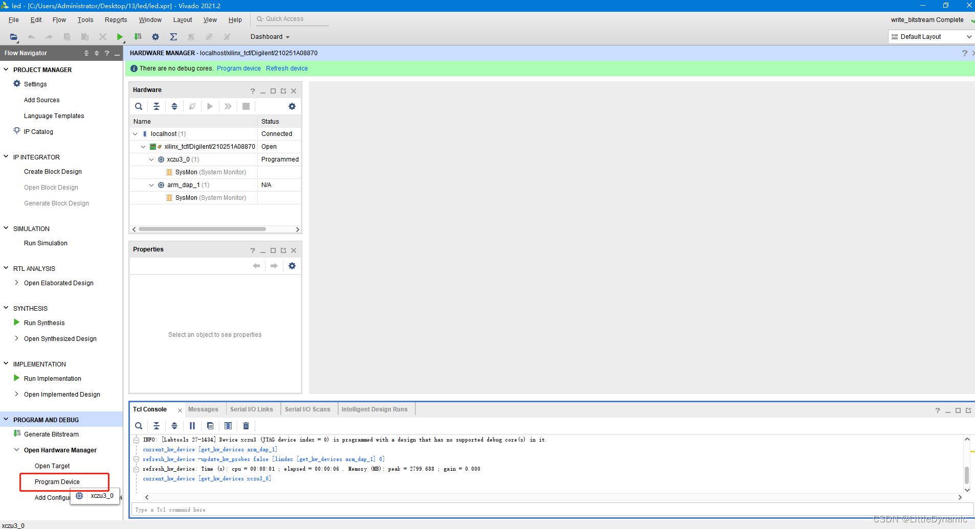 Zynq Ultrascale+ MPSOC XCZU3EG-SFVC784-2-I ：基础操作1.使用JTAG调试LED程序-CSDN博客