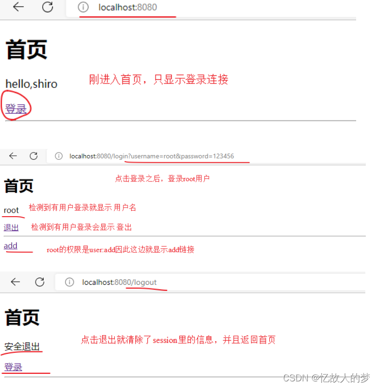 Spingboot的shiro整合thymeleaf,根据权限显示页面thymleaf根据权限选择菜单并展示第一个界面 Csdn博客