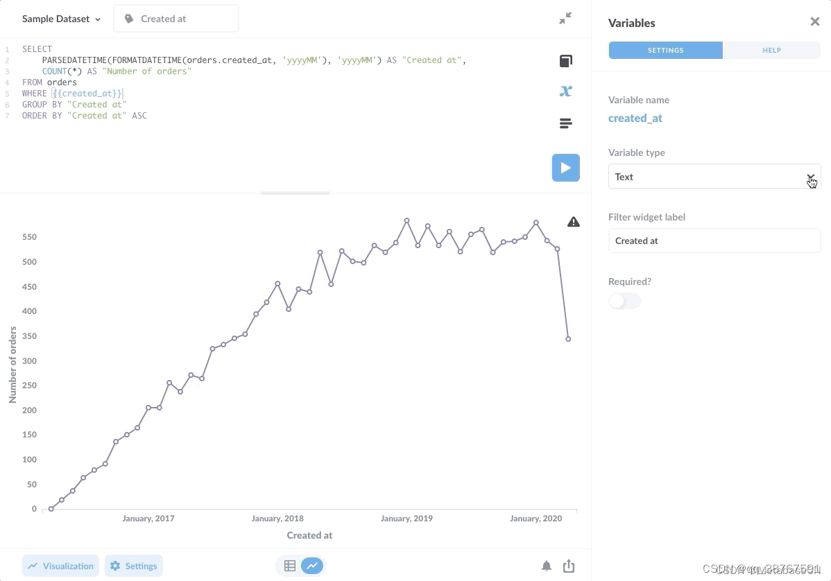 Metabase学习教程：仪表盘-5_metabase 时间变量格式-CSDN博客