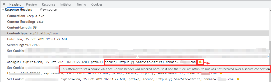 [web]this Set Cookie Was Blocked Because It Had The “secure“ Attribute