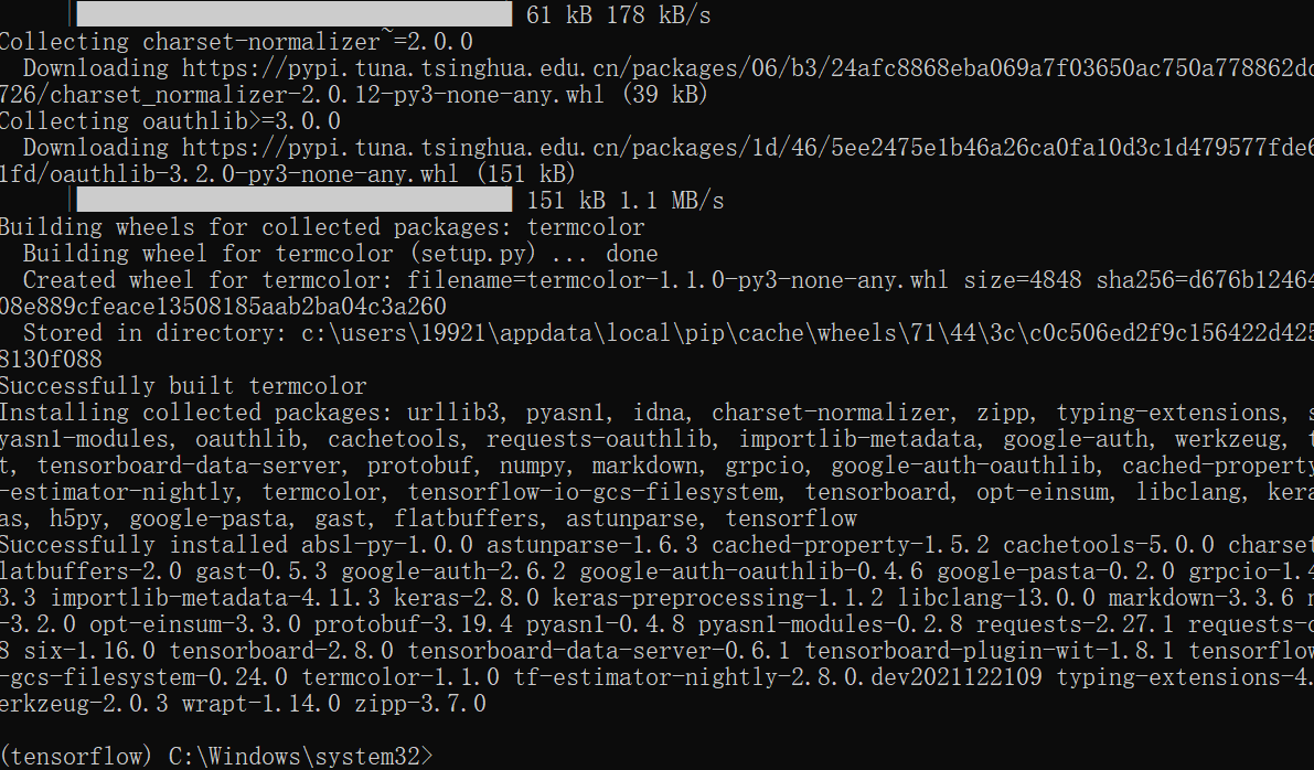 成功解决安装tensorflow，安装进度1/4,爆红一大片且有很多File出现timed out_安装tensorflow出现一片红-CSDN博客