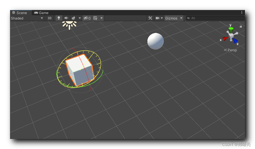 【unity3d】游戏物体操作 ③ 旋转操作 旋转工具 基本旋转 设置旋转属性 增量旋转 缩放操作 轴向缩放