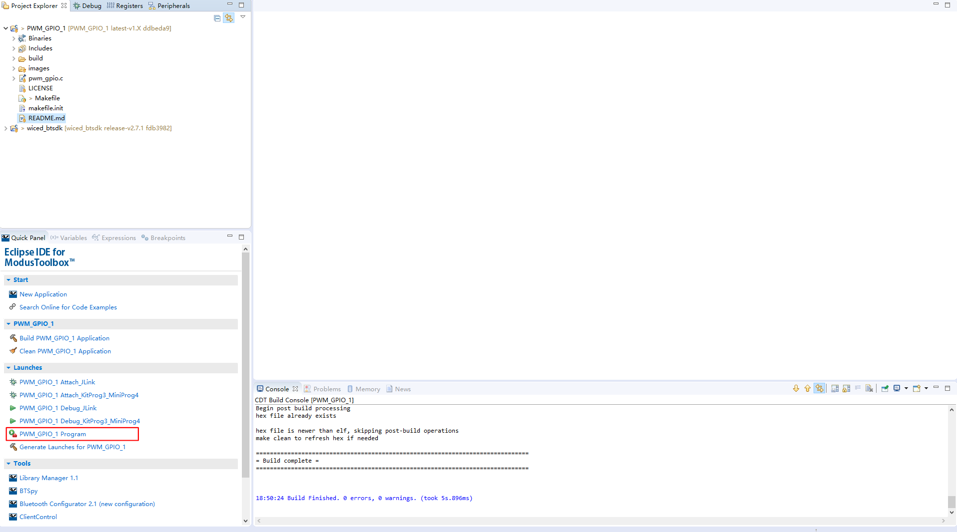 【CYW20819】三、ModusToolbox IDE 入门_moudstoolbox使用-CSDN博客