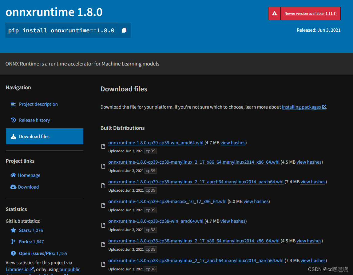 [debug] Onnxruntime无法通过pip安装较新版本 Could Not Find A Version That Satisfies The Requir Csdn博客
