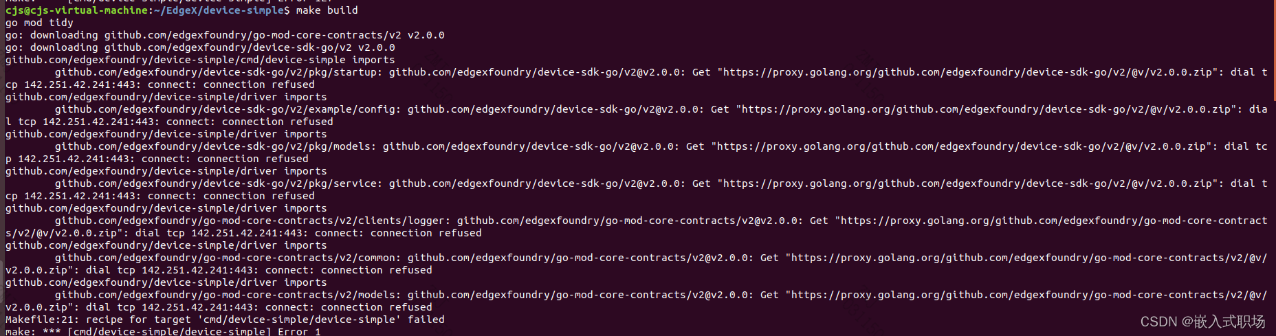 【Go环境】解决“dial tcp 142.251.42.241:443: connect: connection refused”_dial tcp connection refused ...