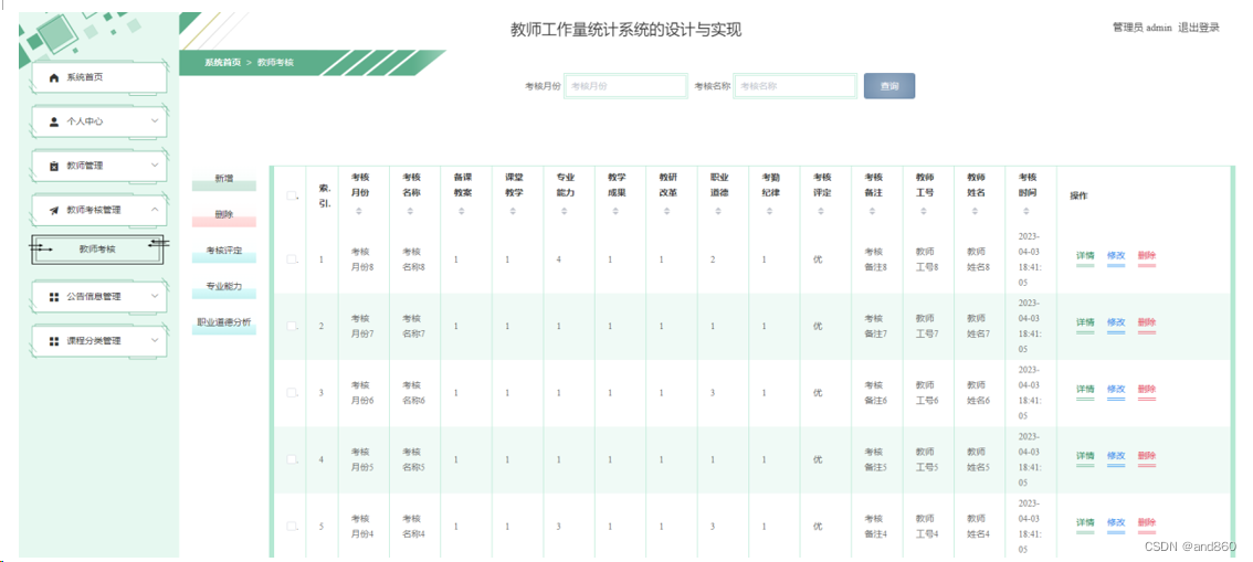 Javaphpnodejspython教师工作量统计系统【2024年毕设】职工工作量统计系统python课程设计报告 Csdn博客