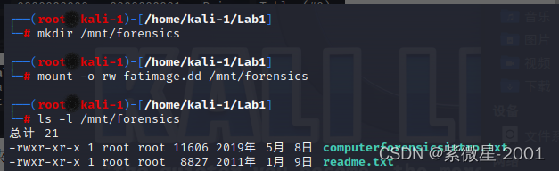 数据恢复实验(验证性实验)fat文件系统手动数据恢复;ntfs文件系统自动化数据恢复mmls 工具 Csdn博客