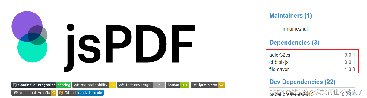 关于jspdf安装失败（超时）_jspdf@1.5.3-CSDN博客