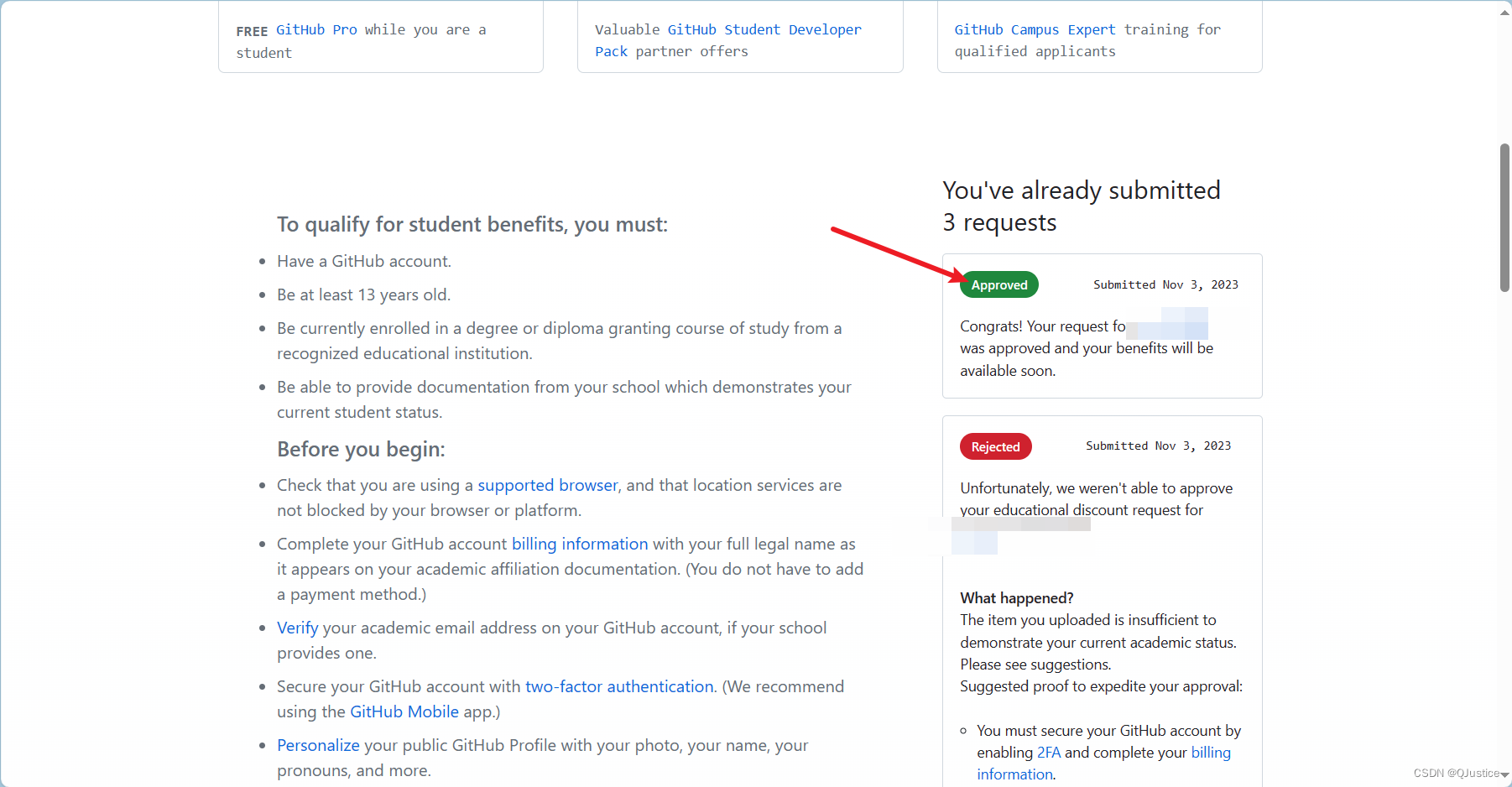 GitHub Student Developer Pack - GitHub Education 申请流程——内蒙古师范大学专供版教程 ...