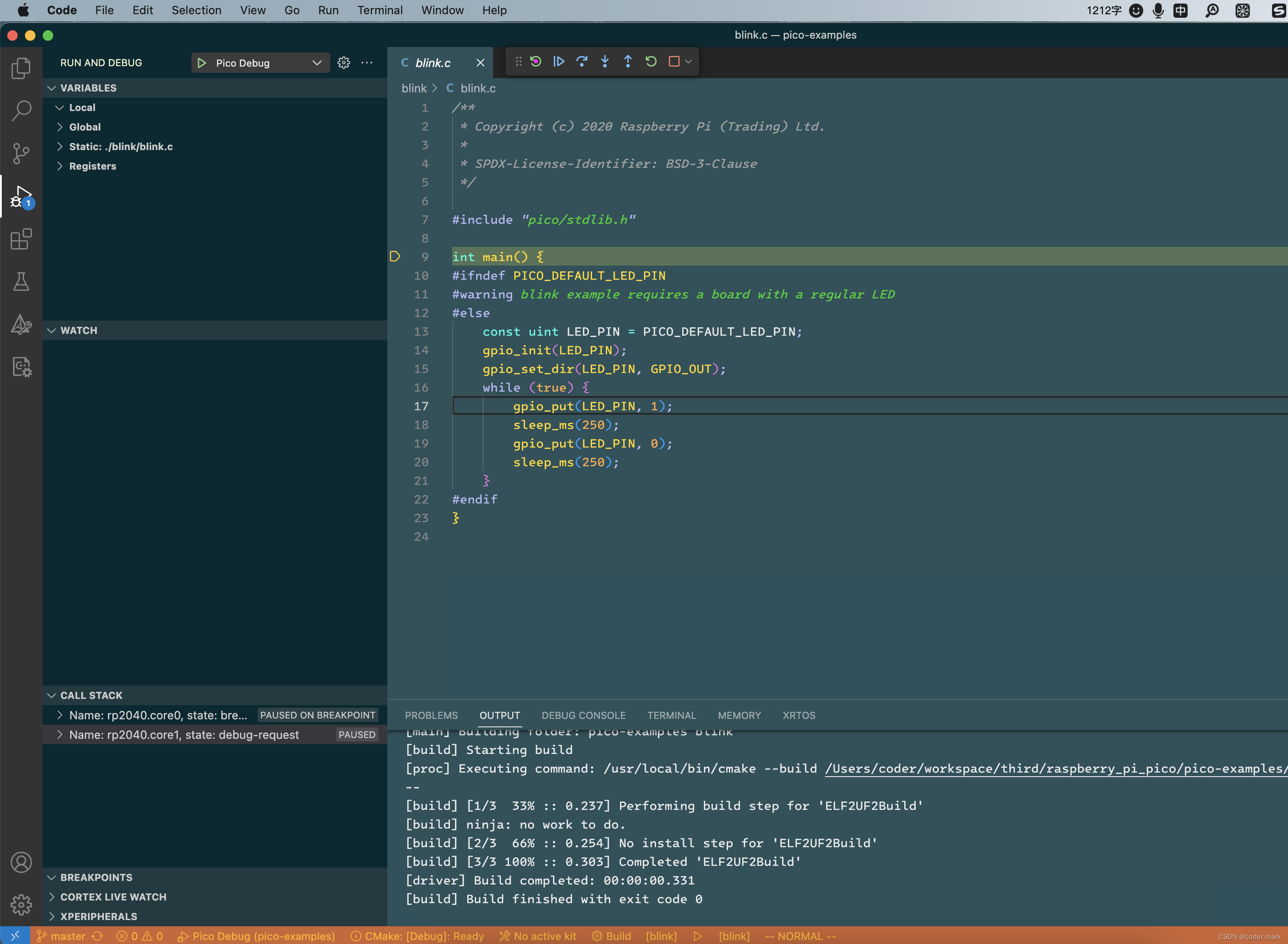 Raspberry-Pi-PICO系列--第十篇 高级篇 Mac系统下使用命令行进行开发调试以及使用Visual Code开发调试_pi pico debug vscode-CSDN博客