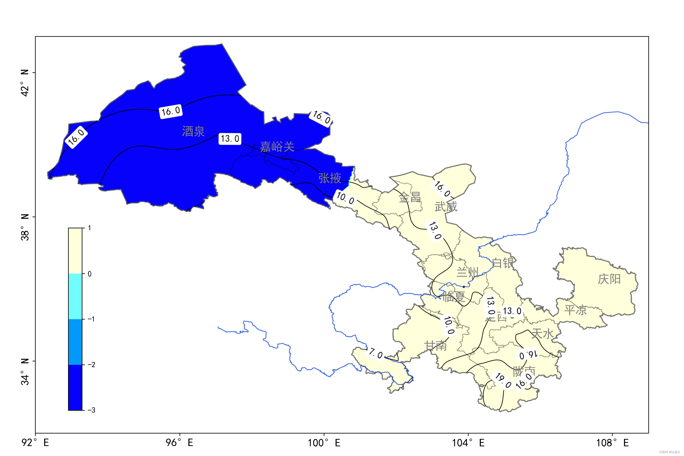 Python绘制气象专题图（等值线标签问题） Python画臭氧等值线 Csdn博客