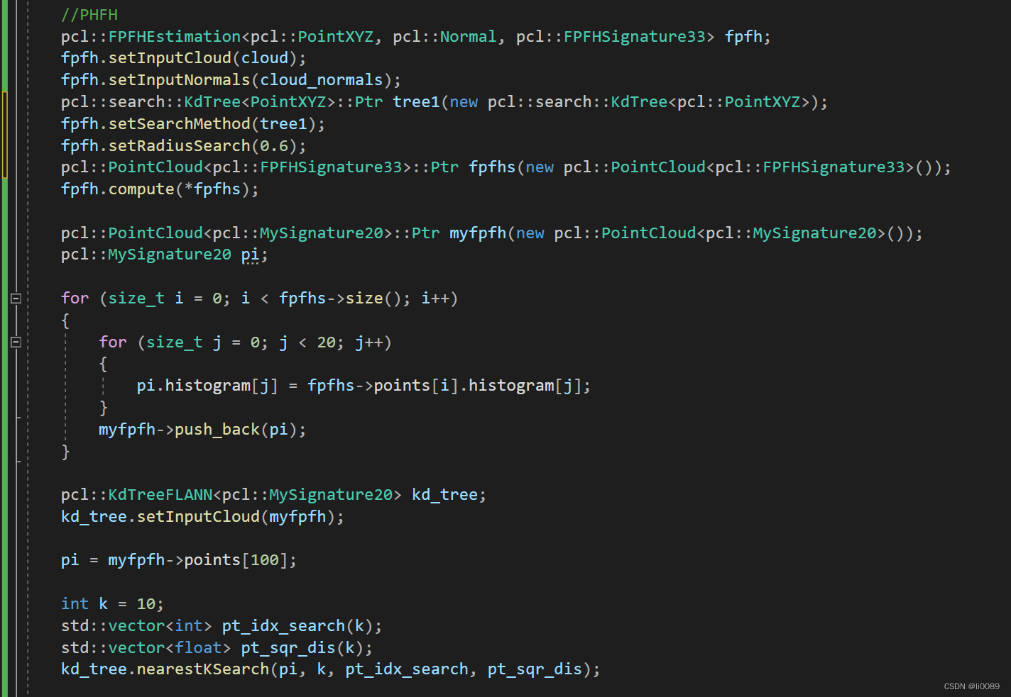 pcl 自定义descriptor维度且利用KdTreeFLANN实现最近搜索_pcl中flanm寻找最近点-CSDN博客