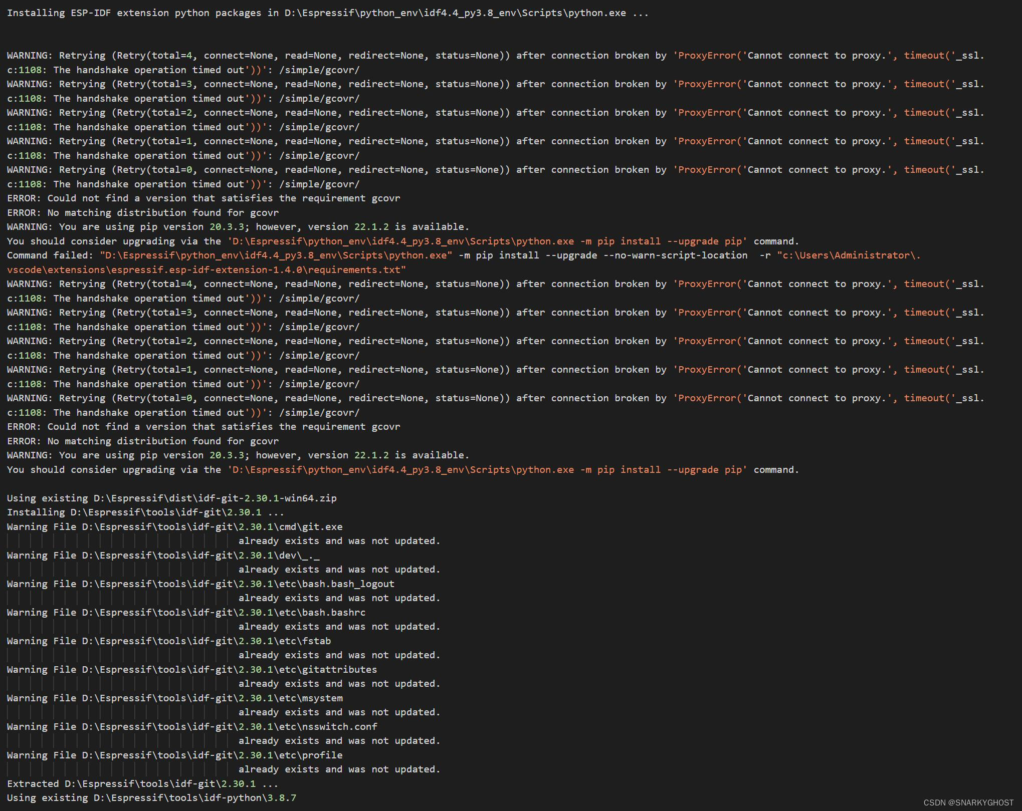 ESP IDF+VSCode WIN10 configuration failure solution - Programmer Sought