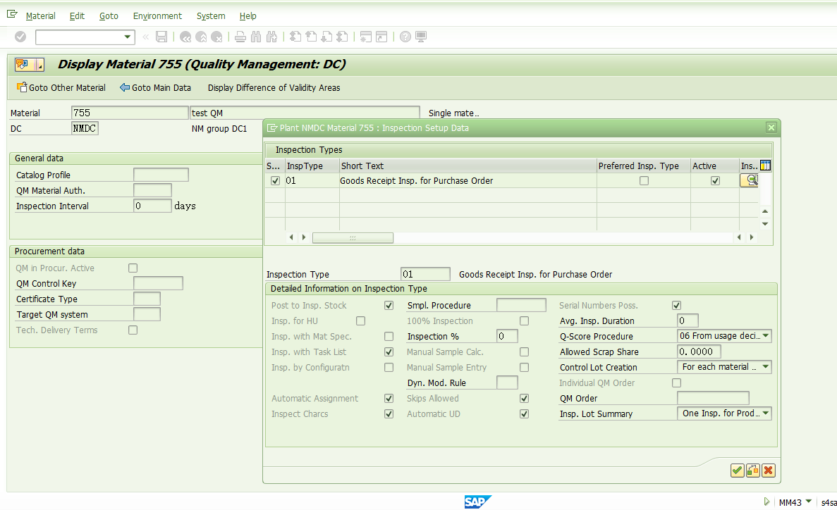 SAP RETAIL 使用事务代码MM41创建商品主数据时不能激活检验类型？_你必须用零售功能来处理物料 消息编号 mh091-CSDN博客