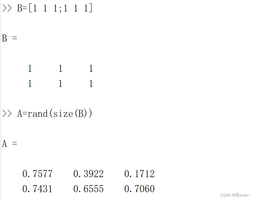 Matlab 基础笔记二常用矩阵的生成matlab全1矩阵 Csdn博客