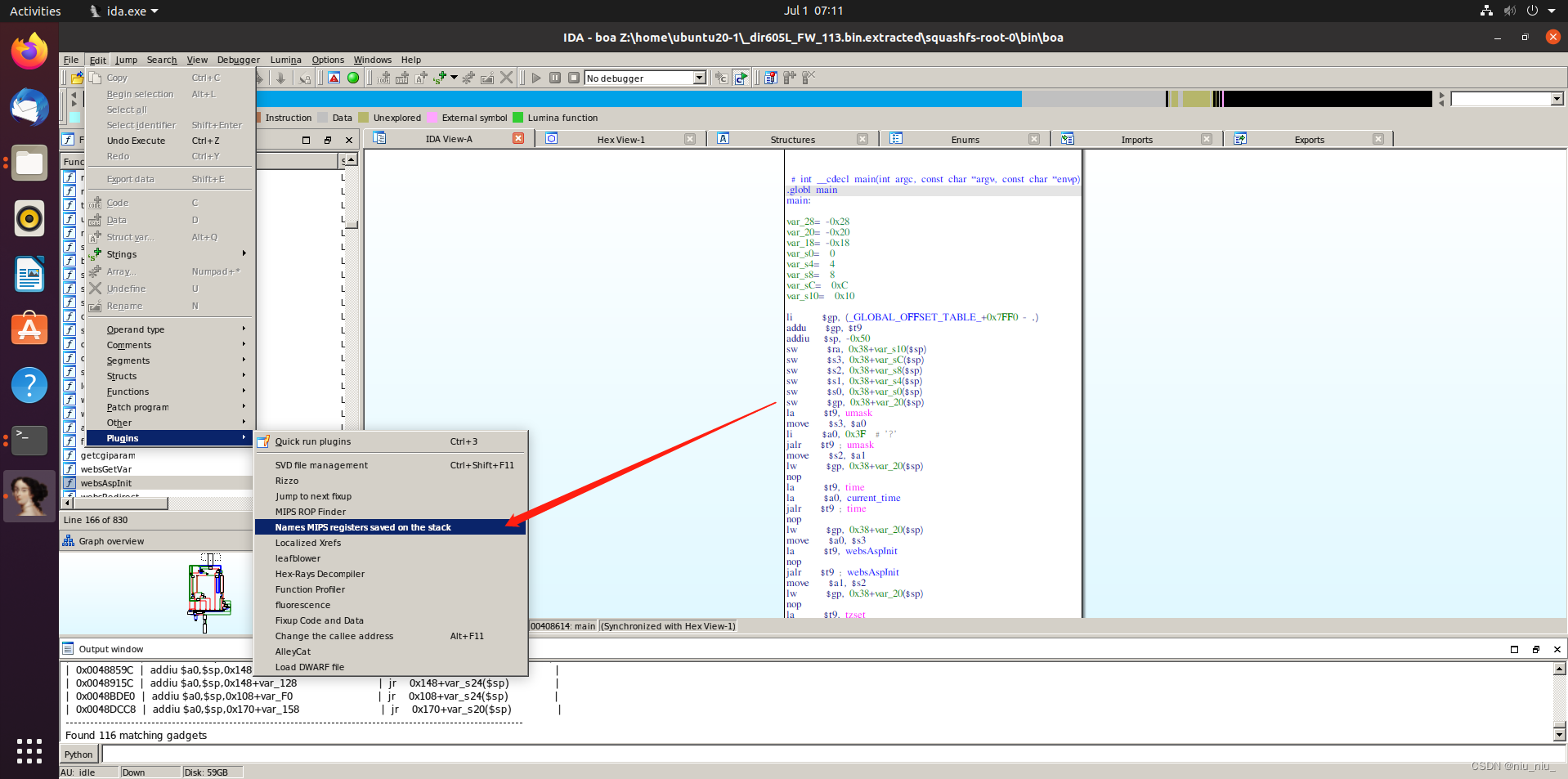 IDA及插件MIPSROP安装——《揭秘家用路由器0day漏洞挖掘技术》学习笔记_ida插件安装-CSDN博客