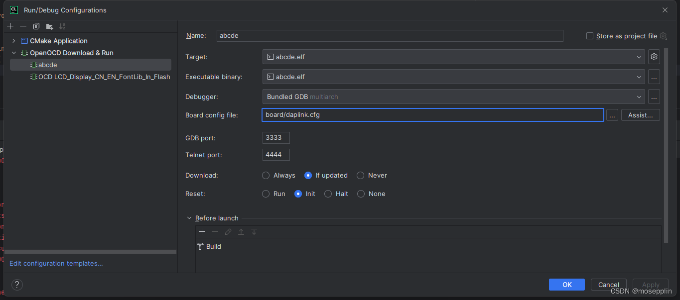 CLion 调试 STM32工程出现错误“Unexpected command ine argument:”_conlleval: unexpected command line ...