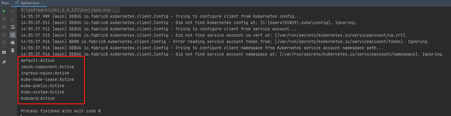 Springboot使用fabric8调用Kubernetes Api(token方式)_springboot调用kubernetes api ...