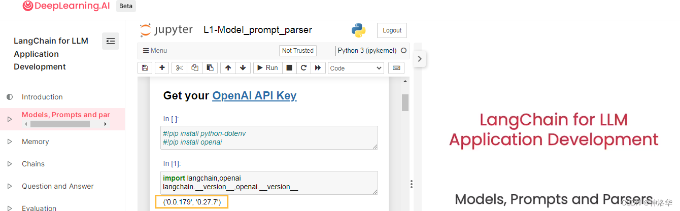 LangChain：LLM应用程序开发（上）——Models、Prompt、Parsers、Memory、Chains_chain = prompt | model ...