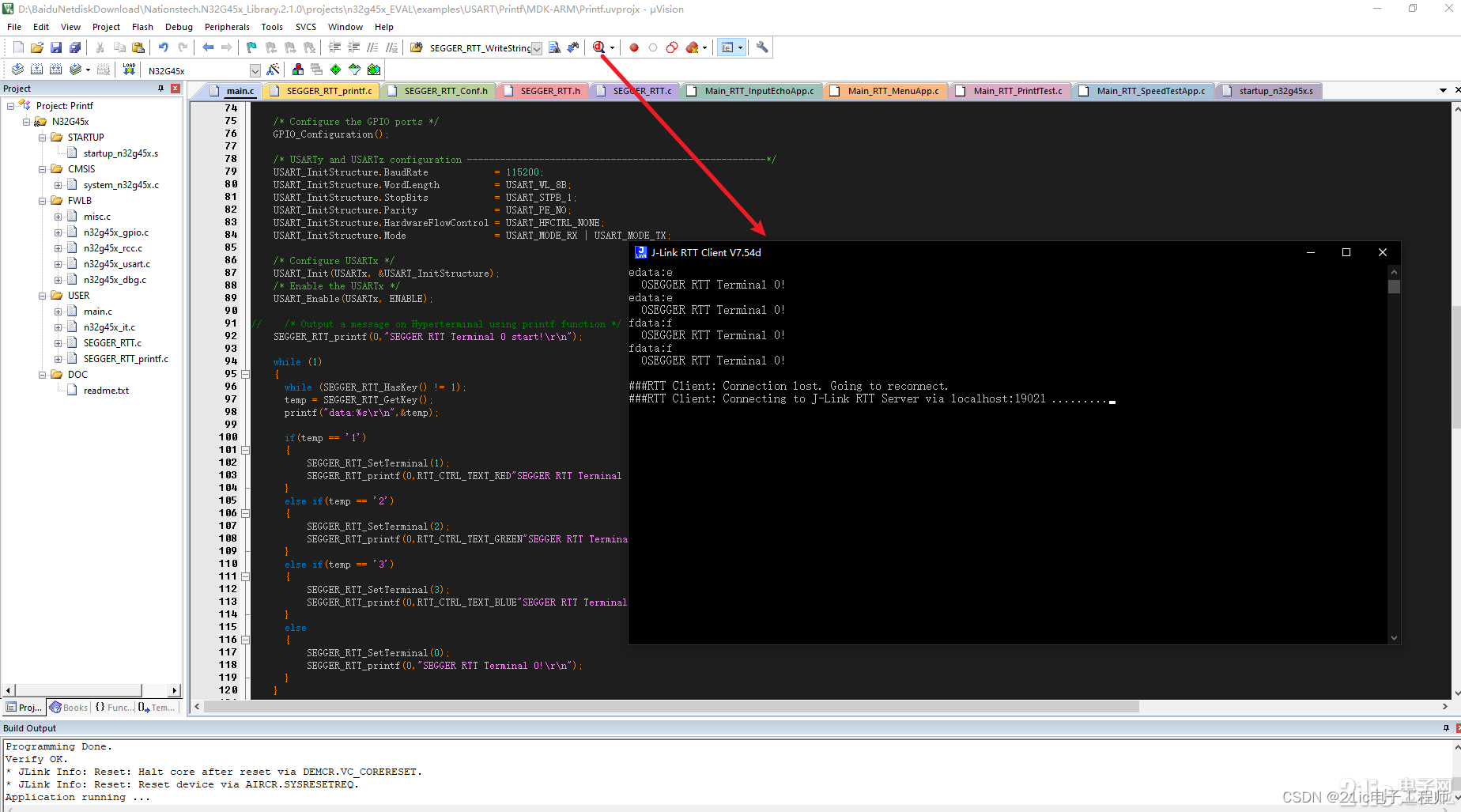 【开源代码】-基于国民N32G45x系列MCU使用JLINK的RTT Viewer/logger/Client组件工具_jlinkrttview-CSDN博客