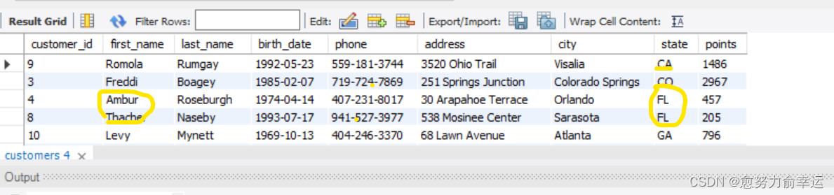 order by clause,为数据排序，order by desc降序，也可用多列给数据排序，也可添加新的列使用别名排序，order by ...